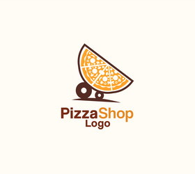 Pizza shop logo design Royalty Free Vector Image