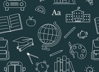 Back to school seamless pattern Royalty Free Vector Image