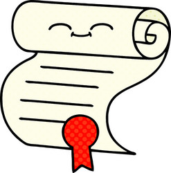 Comic book style cartoon contract Royalty Free Vector Image