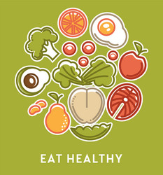 Healthy food options Royalty Free Vector Image