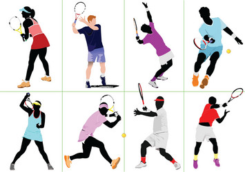 Tennis players Royalty Free Vector Image - VectorStock