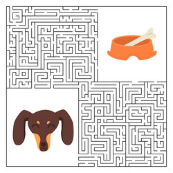 Kids maze game help german shepherd dog find his Vector Image