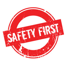 Safety first stamp Royalty Free Vector Image - VectorStock