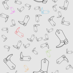 Cowboy print boots seamless pattern Royalty Free Vector
