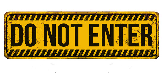 Area closed vintage rusty metal sign Royalty Free Vector