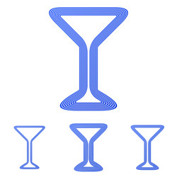 Blue line bar logo design set Royalty Free Vector Image