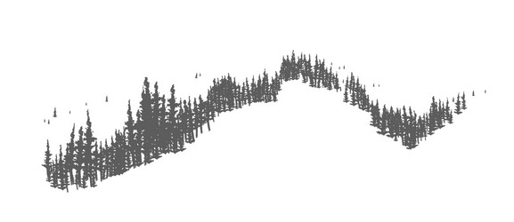 Horizon line with hand drawn silhouettes Vector Image