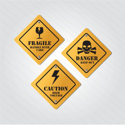 Fragile signal over gray background Royalty Free Vector