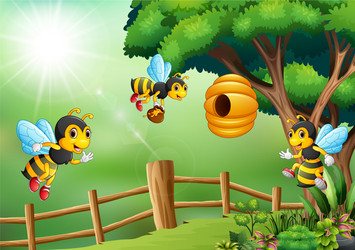 Cartoon beehive Royalty Free Vector Image - VectorStock