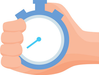 Hand holding stopwatch Royalty Free Vector Image
