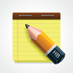 Pencil and notepad icon Royalty Free Vector Image