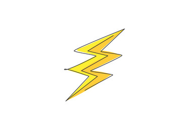 One single line drawing of light thunderbolt Vector Image