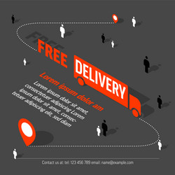 Free delivery shipping flyer advertisement Vector Image