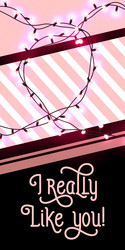 I really like you lettering with ruby hearts Vector Image