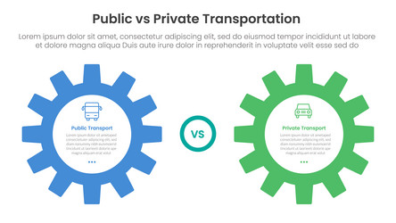 Public transport vs personal vehicle comparison Vector Image