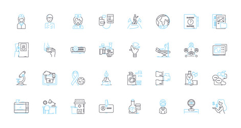 Human body linear icons set anatomy physiology Vector Image