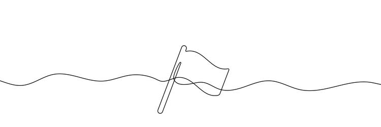 Continuous linear drawing of flag flag icon one Vector Image