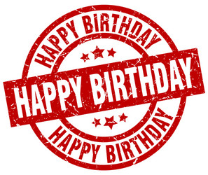 Grunge 18 years happy birthday rubber stamp Vector Image