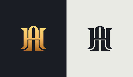 Letters a and h ligature logo two ah sign Vector Image