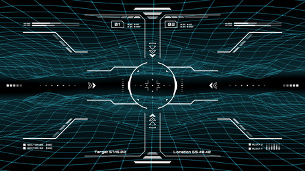 Hud ui interface aim control target frames set Vector Image