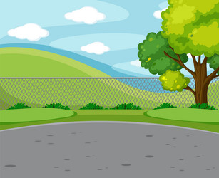 Empty park landscape scene Royalty Free Vector Image