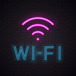 Wi-fi neon sign Royalty Free Vector Image - VectorStock