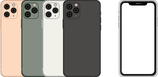 Iphone ios folder social media icons set Vector Image