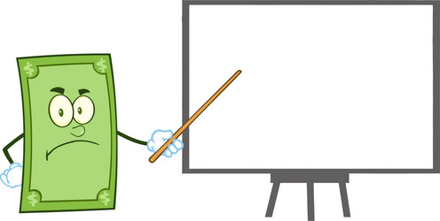 Cartoon green bill dollar money Royalty Free Vector Image