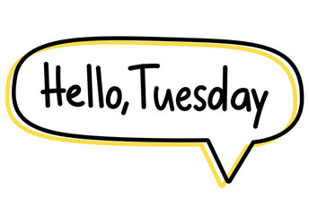 Hello sunday black text in speech bubble Vector Image