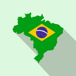 Map of brazil with the image national flag Vector Image