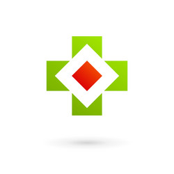 Letter m medical simple geometric square logo Vector Image