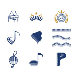 Piano classical music icon set design Royalty Free Vector