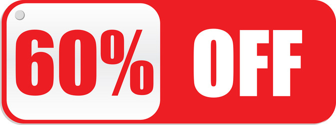 Upto 60 percentage off badge graphics Royalty Free Vector