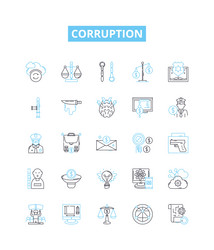 Corruption line icons set corrupt bribery Vector Image