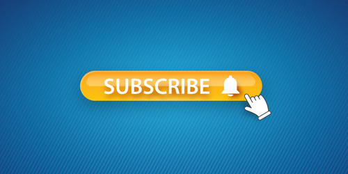 Red subscribe button with ring bell isolated Vector Image