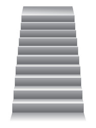 Realistic staircases front view with a red carpet Vector Image