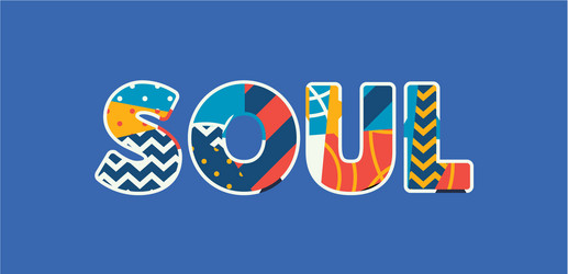 Soul concept retro colorful word art Royalty Free Vector