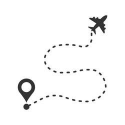 Airplane flight route icon in transparent style Vector Image
