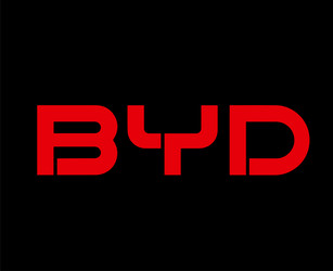Byd brand logo symbol white design china car eco Vector Image