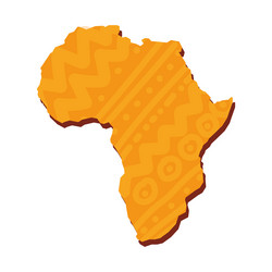 Colored map of africa with cultural patterns Vector Image