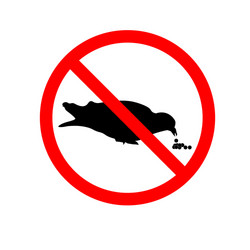 Prohibition sign do not feed pigeons sign Vector Image