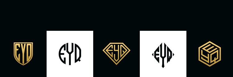 Initial letters eme logo designs bundle Royalty Free Vector