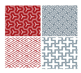 Japanese pattern set geometry traditional Vector Image