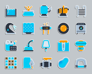Computer patch sticker icons set Royalty Free Vector Image
