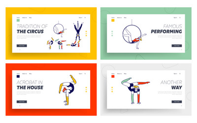 Gymnast characters performing rhythmic gymnastics Vector Image