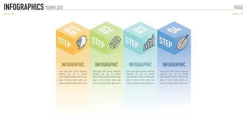 Cube isometric timeline or mind map infographic Vector Image