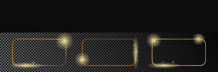 Gold glowing rounded triangle frame Royalty Free Vector