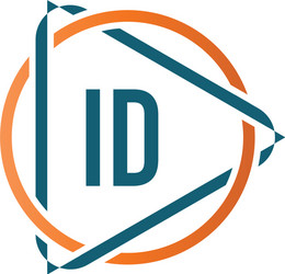 Initial letter di circle triangle logo design Vector Image