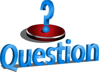 Question mark and sword logo Royalty Free Vector Image