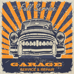 Vintage garage retro poster Royalty Free Vector Image
